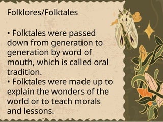 Exploring Oral Tradition and Storytelling in Cultural Lore | PPTX