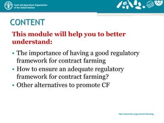 Module 5: How to foster and enabling environment for contract farming ...