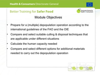 Depopulation and disposal: training presentation | PPT