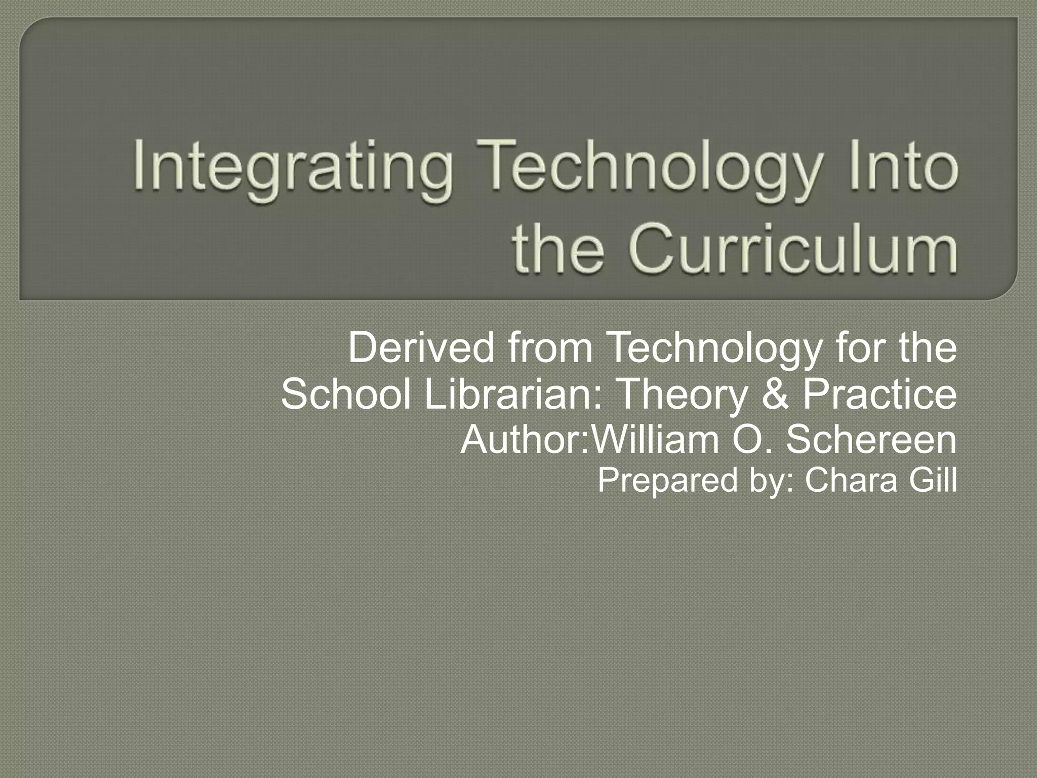 Module 5 integrating technology into the curriculum | PPT
