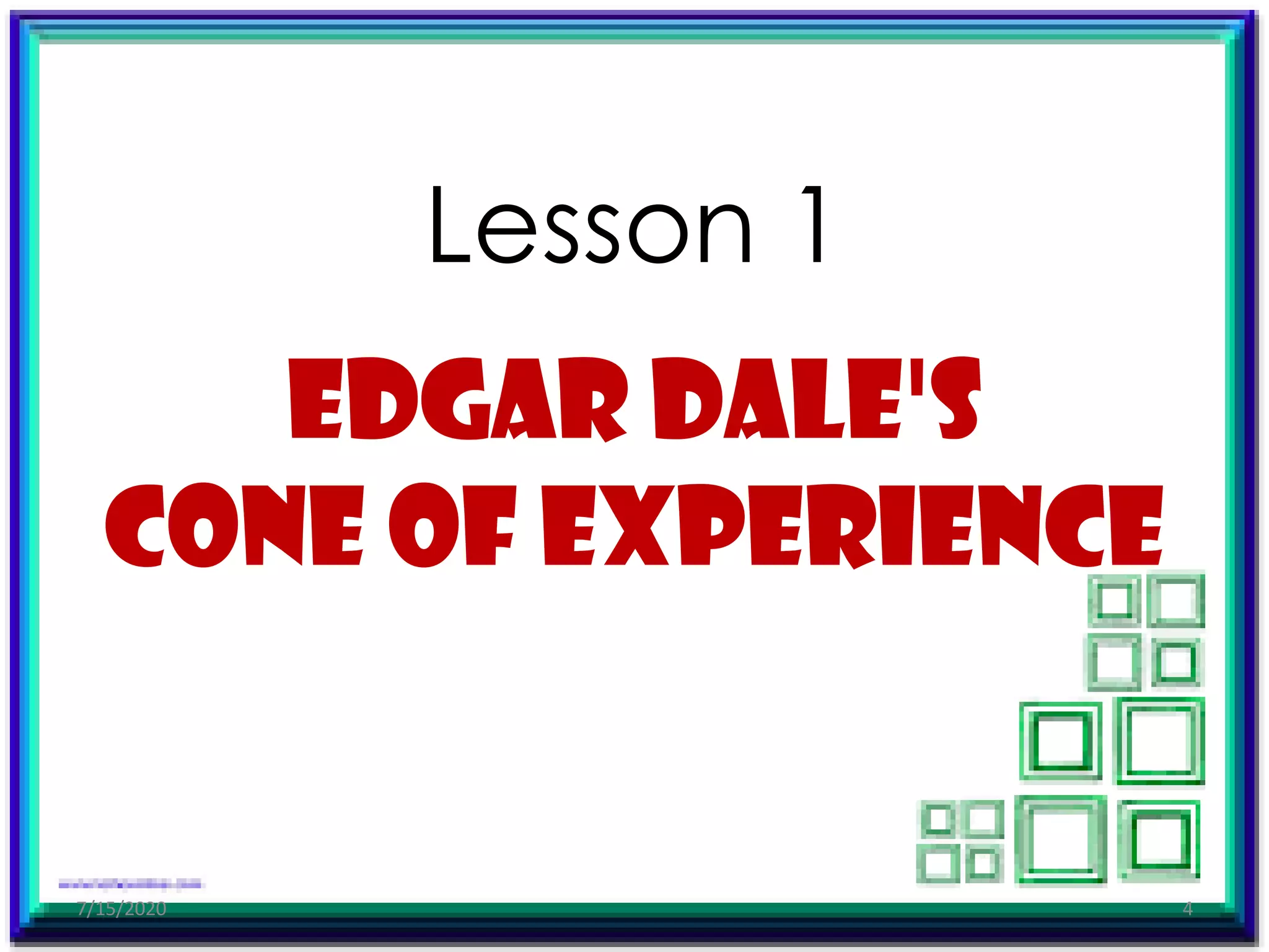 Edgar Dale's Cone of Experience | PDF