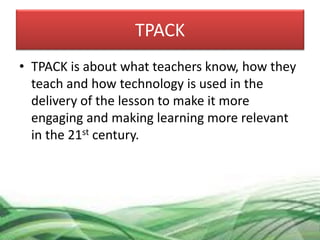 TPACK as a Framework for Technology Driven Teaching and Learning | PDF