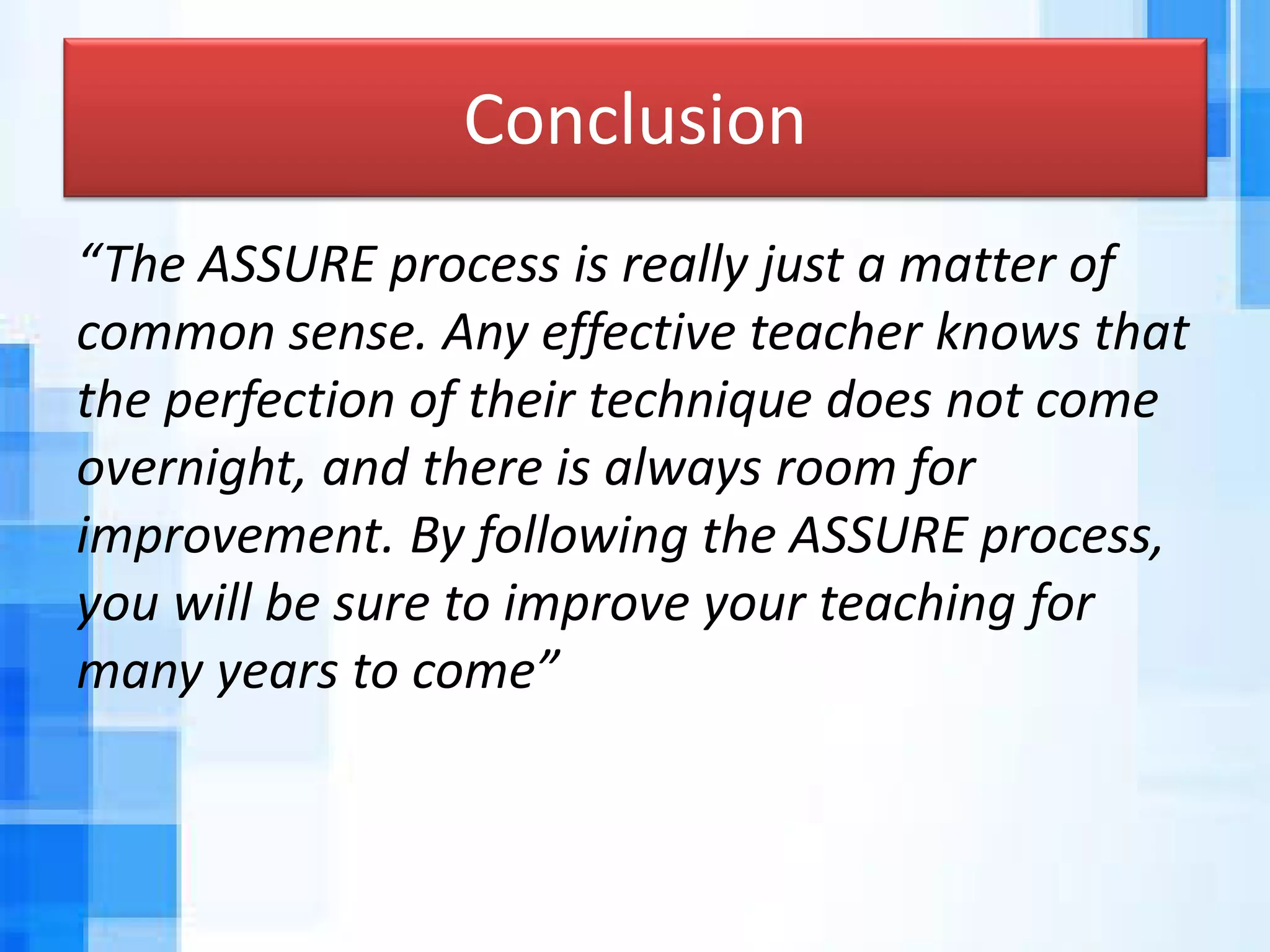 The ASSURE Model | PDF