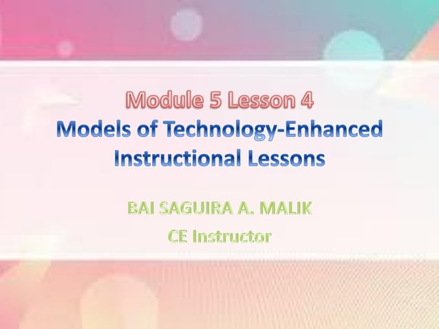 Models of Technology-Enhanced Instructional Lessons | PDF | Education