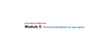Numerical problems on spur gear (type i) | PPTX