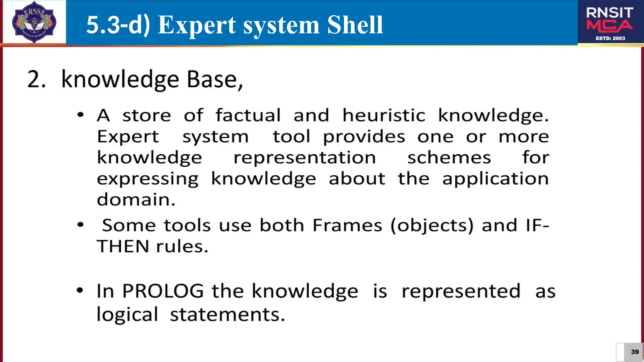 Expert system, Architecture of Expert systems, Roles of Expert systems ...