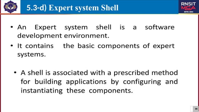 Expert system, Architecture of Expert systems, Roles of Expert systems ...