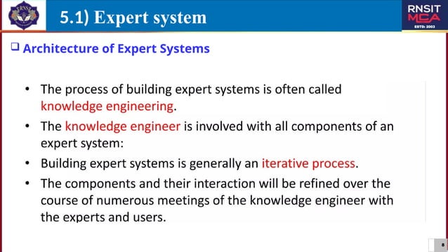 Expert system, Architecture of Expert systems, Roles of Expert systems ...
