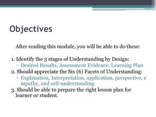 UNDERSTANDING BY DESIGN. module 5.. aj. :) | PPT