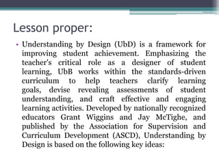 UNDERSTANDING BY DESIGN. module 5.. aj. :) | PPTX