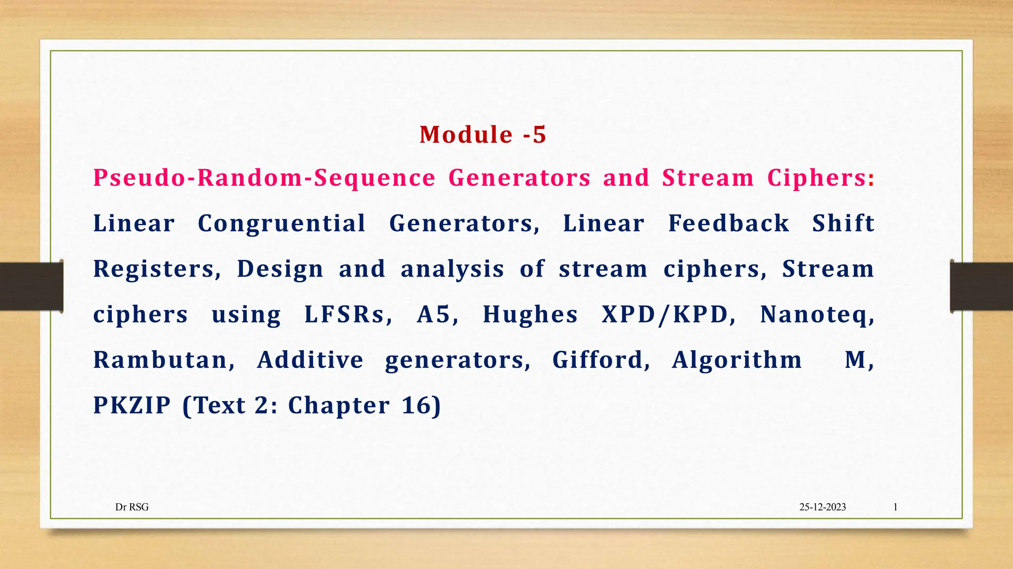 Module 5 Pseudo Random Sequencesee Nowpptx Programming Languages 3395