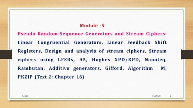 Module 5 Pseudo Random Sequencesee Nowpptx Programming Languages