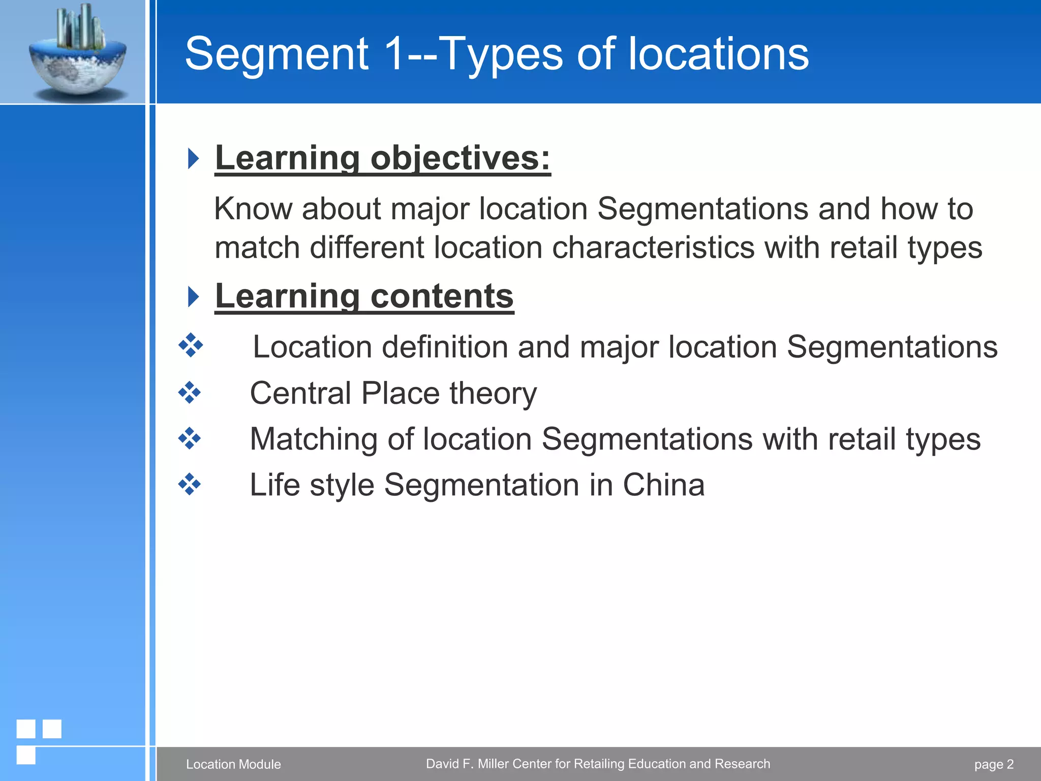 Module 5 retail location selection | PPTX