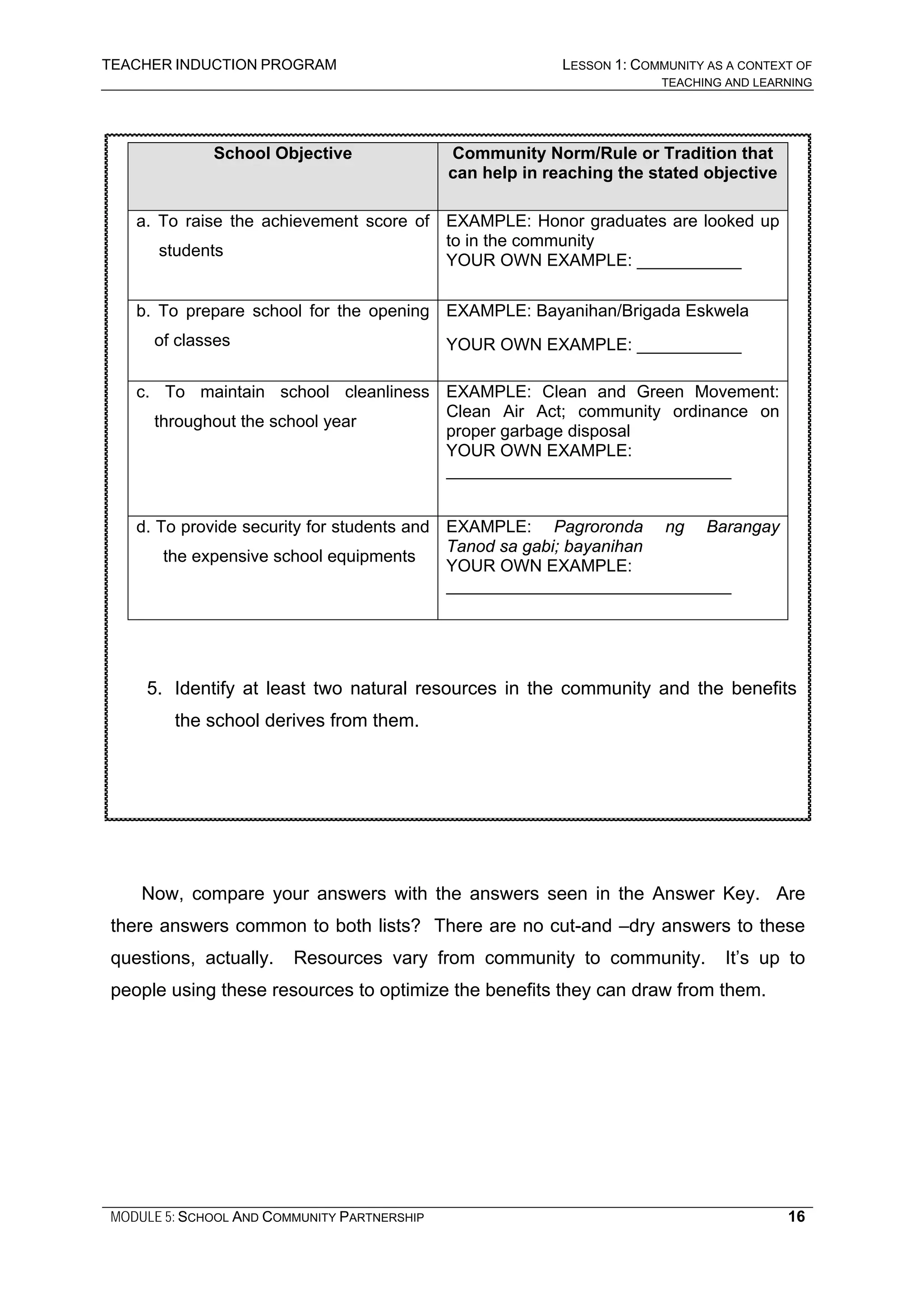 Module 5 school and community partnership | PDF