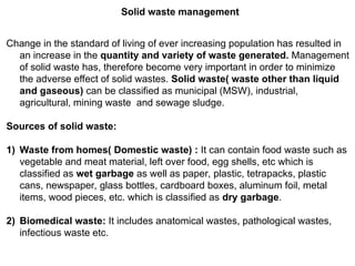 Soil & Nuclear Pollution, Solid Waste, Noise pollution, Hazardous Waste ...