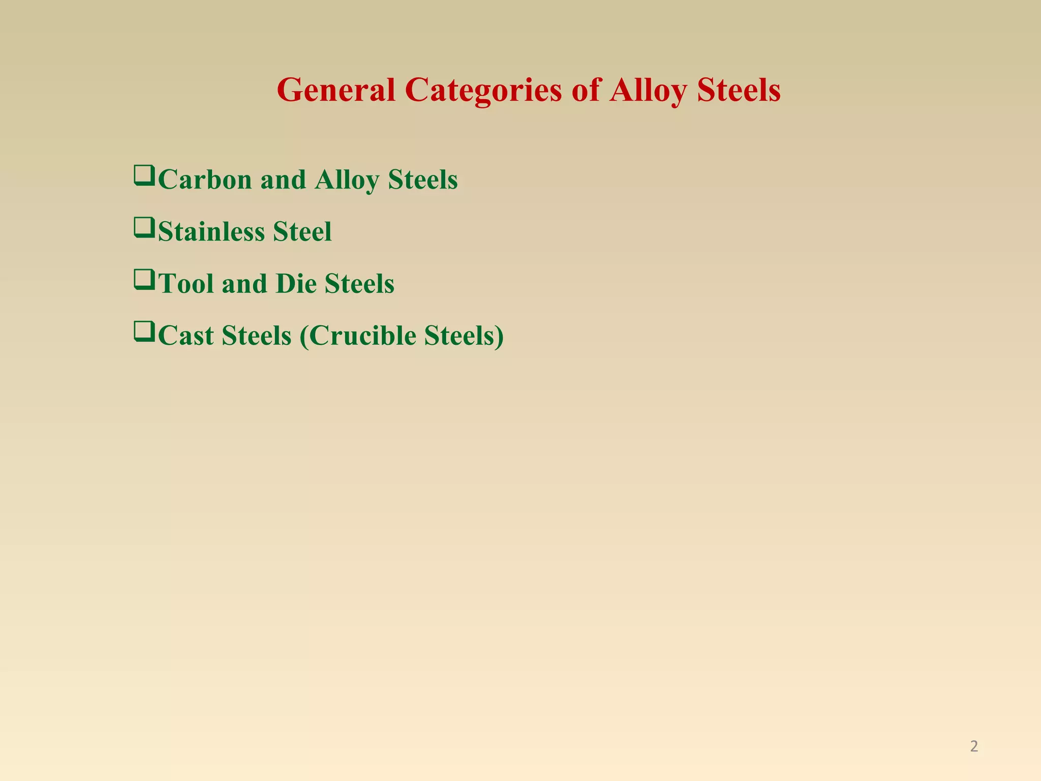 Steels and Special Alloys | PPT