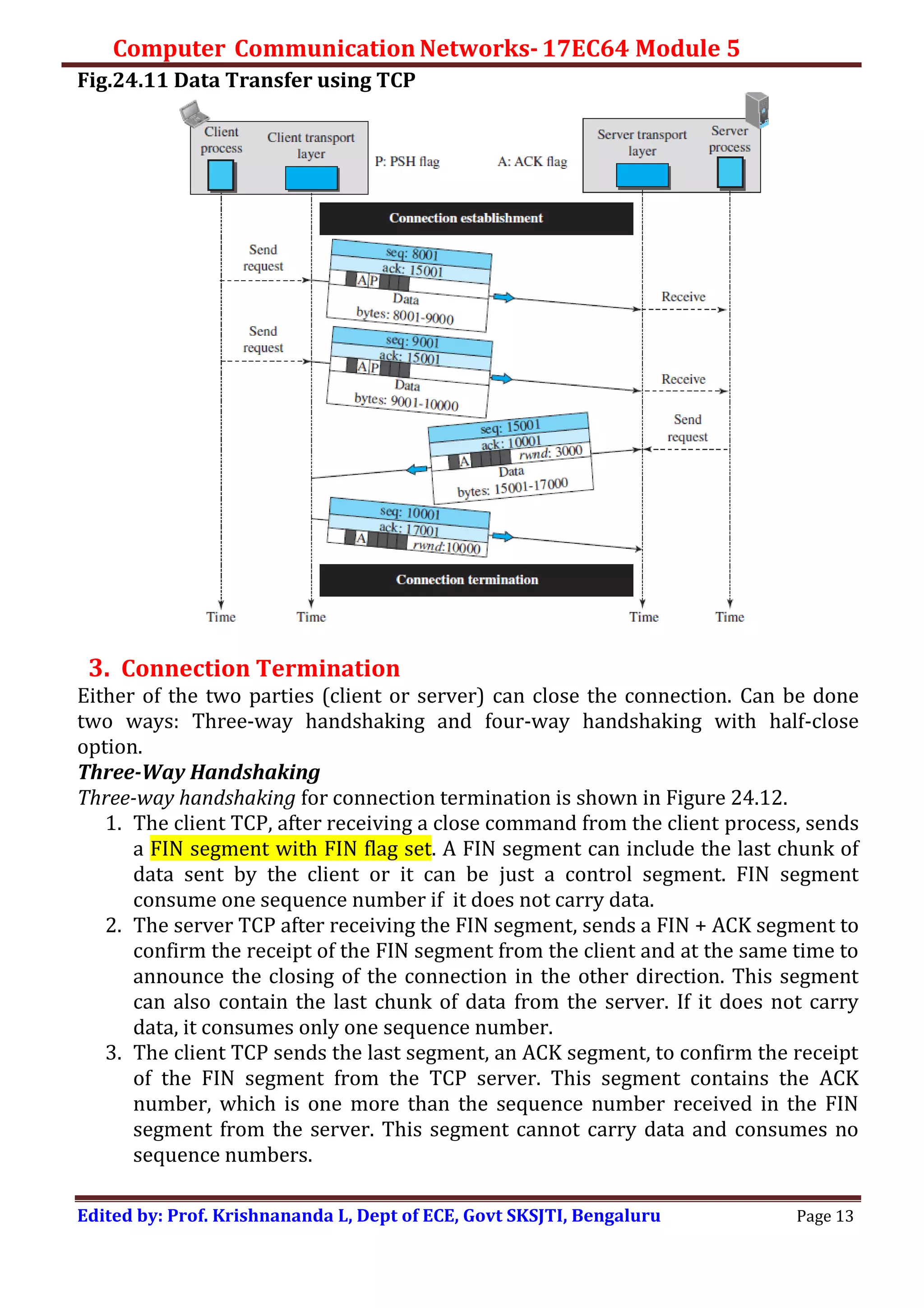 Computer Communication Networks- TRANSPORT LAYER PROTOCOLS | PDF