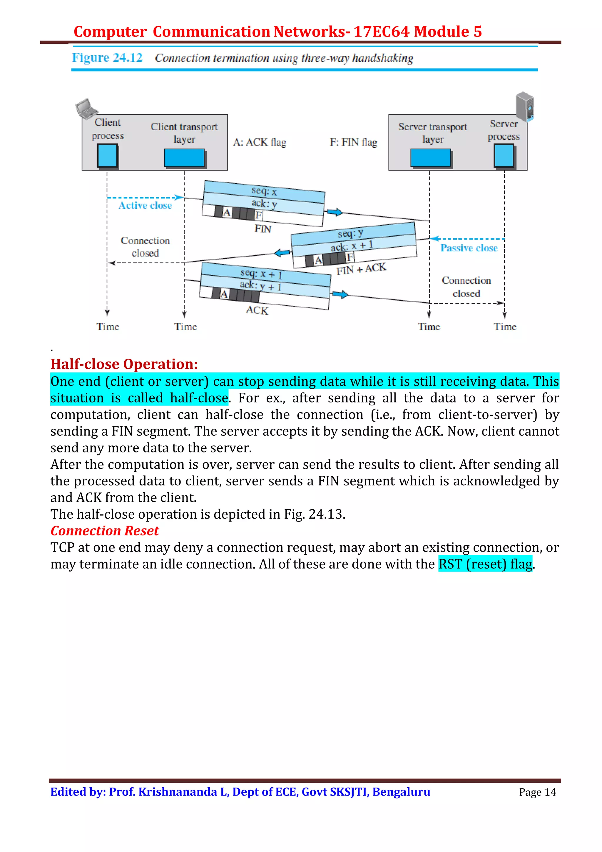 Computer Communication Networks- TRANSPORT LAYER PROTOCOLS | PDF