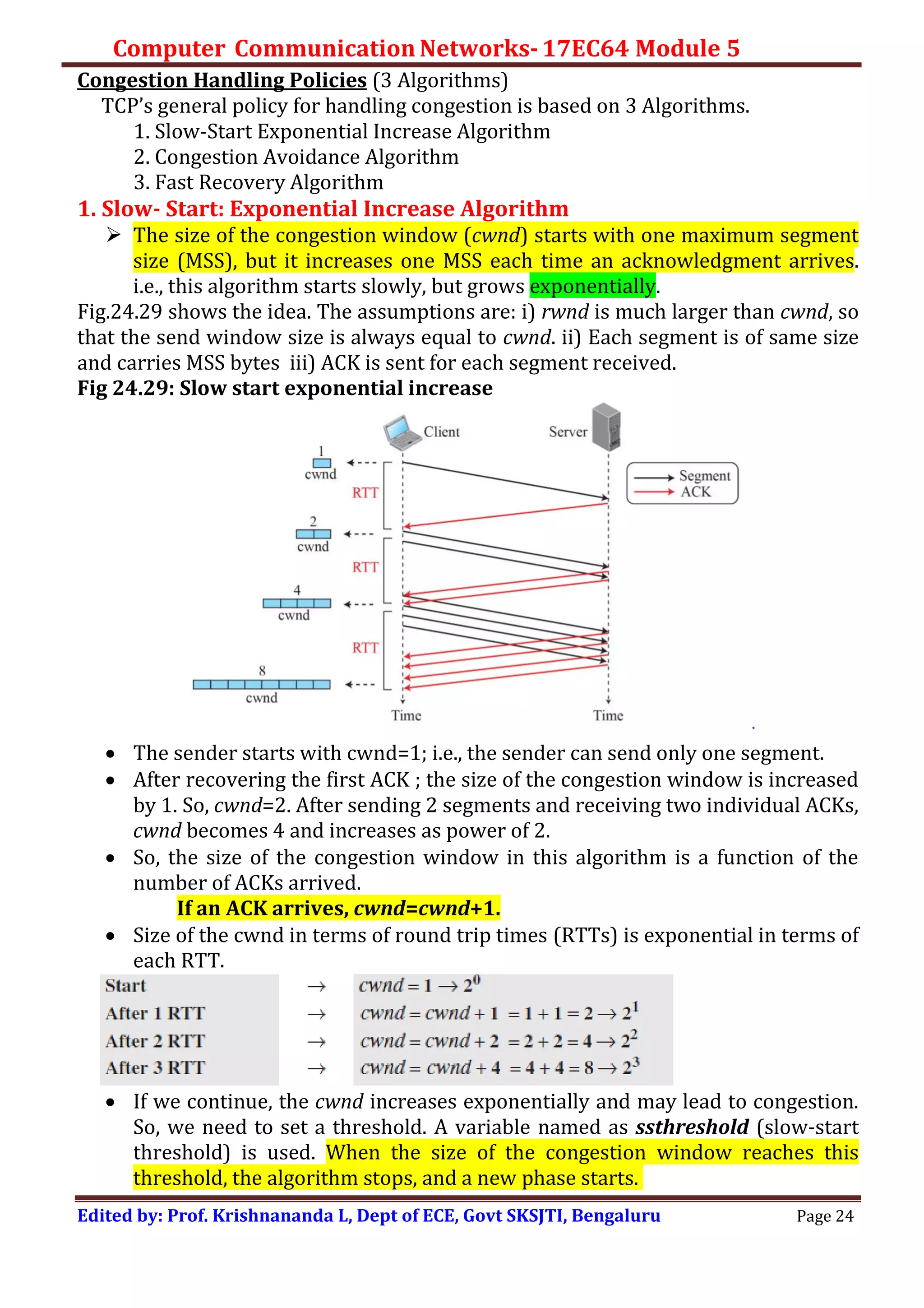 Computer Communication Networks- TRANSPORT LAYER PROTOCOLS | PDF