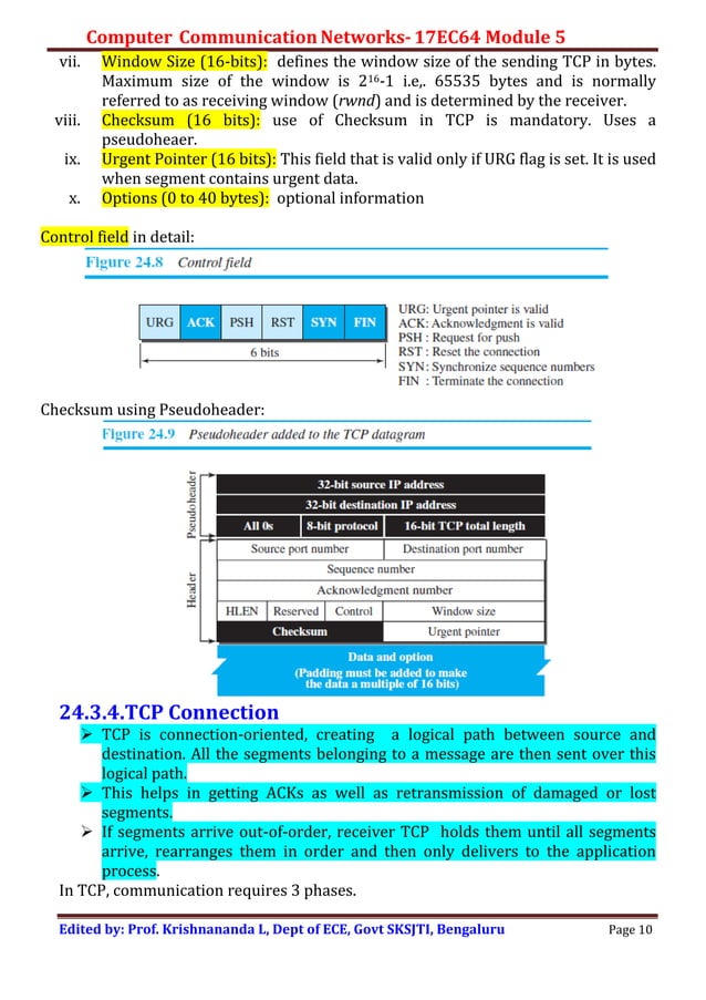 Computer Communication Networks- TRANSPORT LAYER PROTOCOLS | PDF
