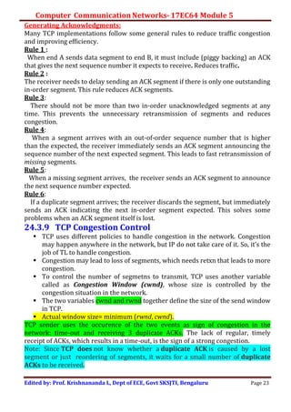 Computer Communication Networks- TRANSPORT LAYER PROTOCOLS | PDF