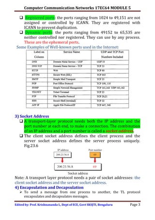 Computer Communication Networks- Introduction to Transport layer | PDF | Internet | Computing