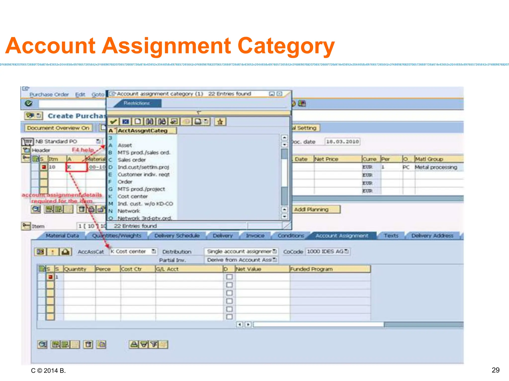 Account assignment in SAP Materials management Module | PPT
