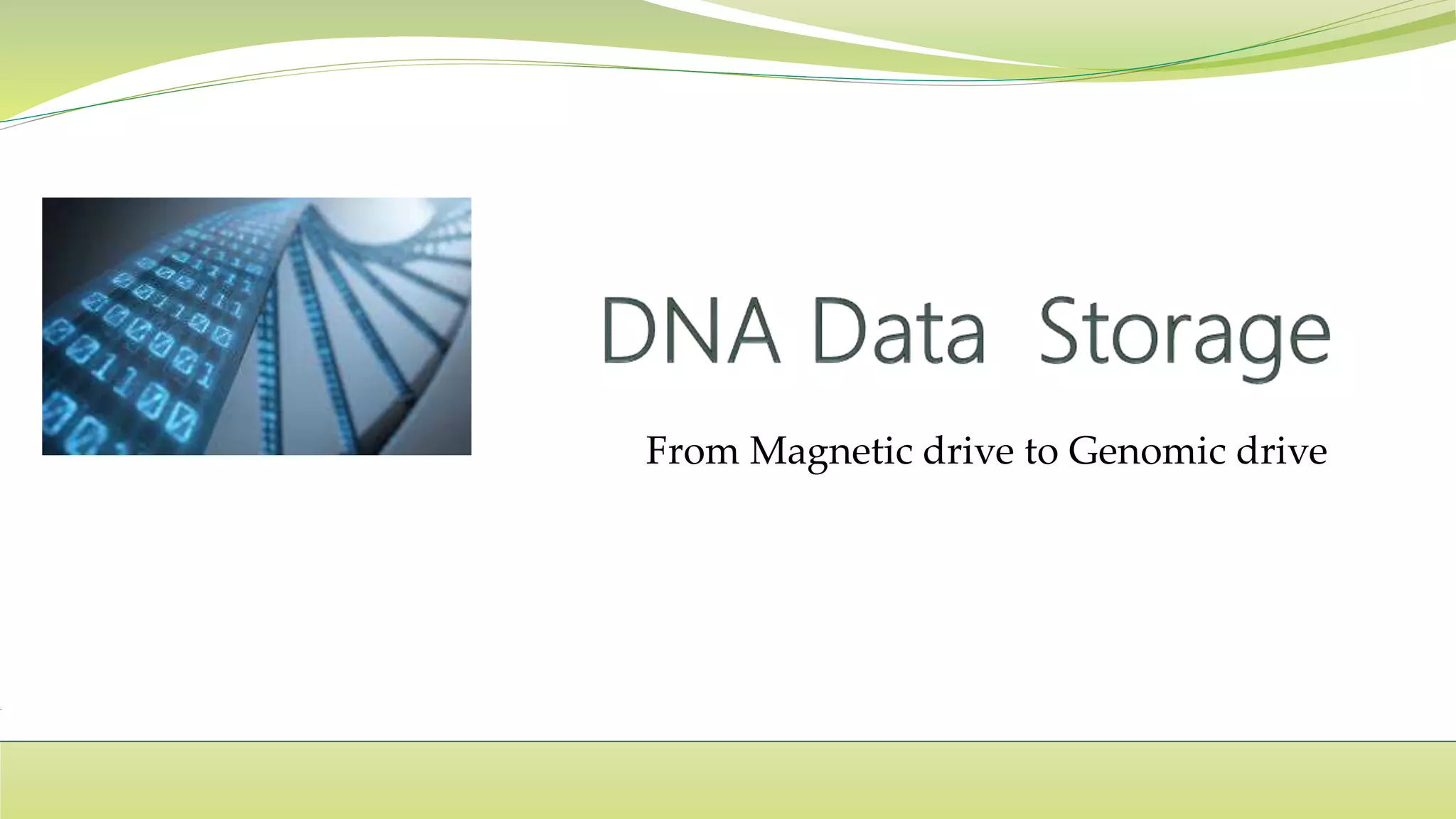 Why DNA can be used as storage material | PPT