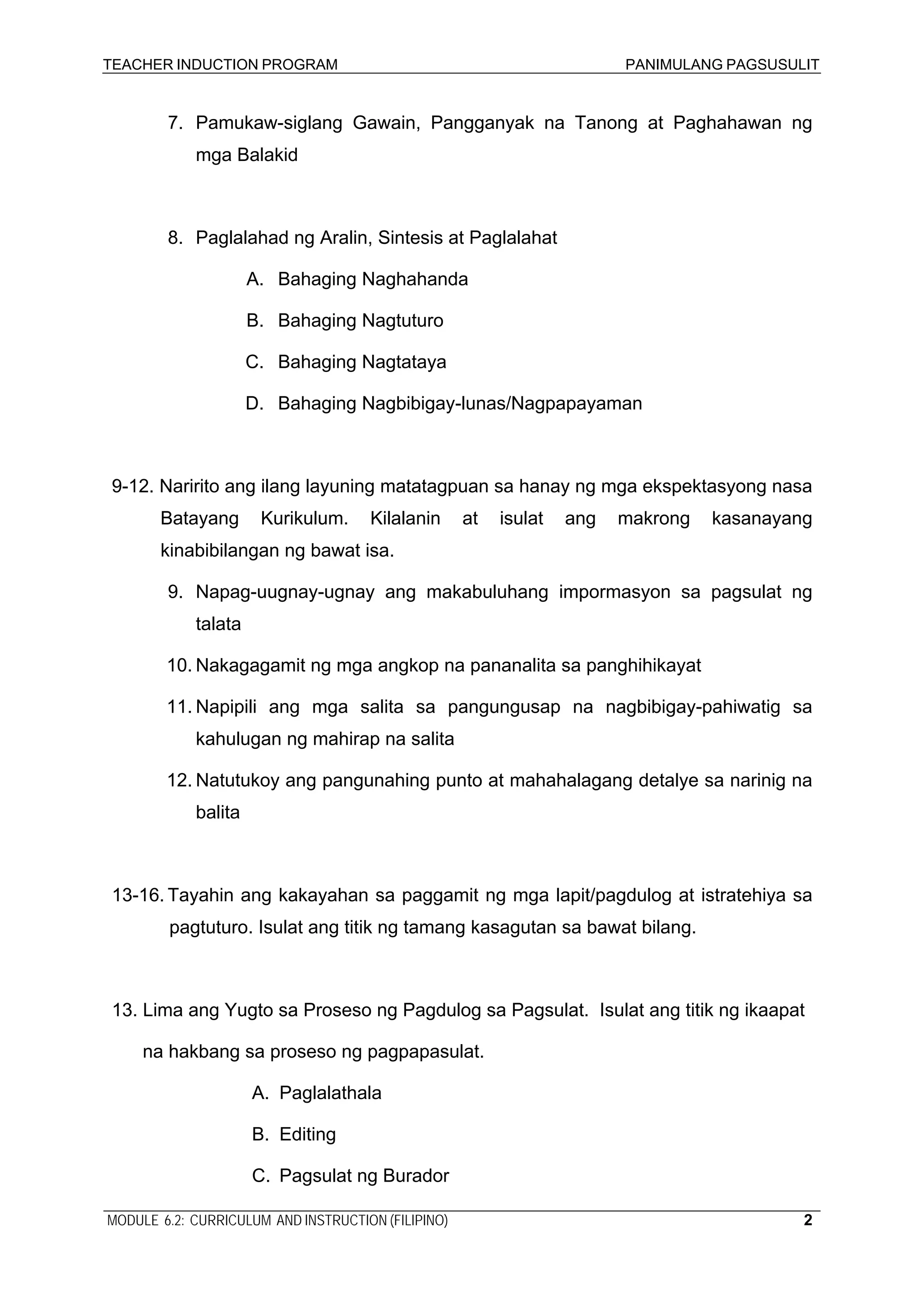 Module 6.2 filipino | PDF
