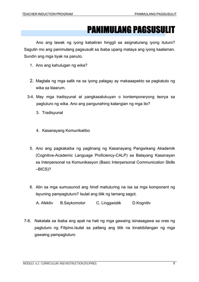 Module 6.2 filipino | PDF