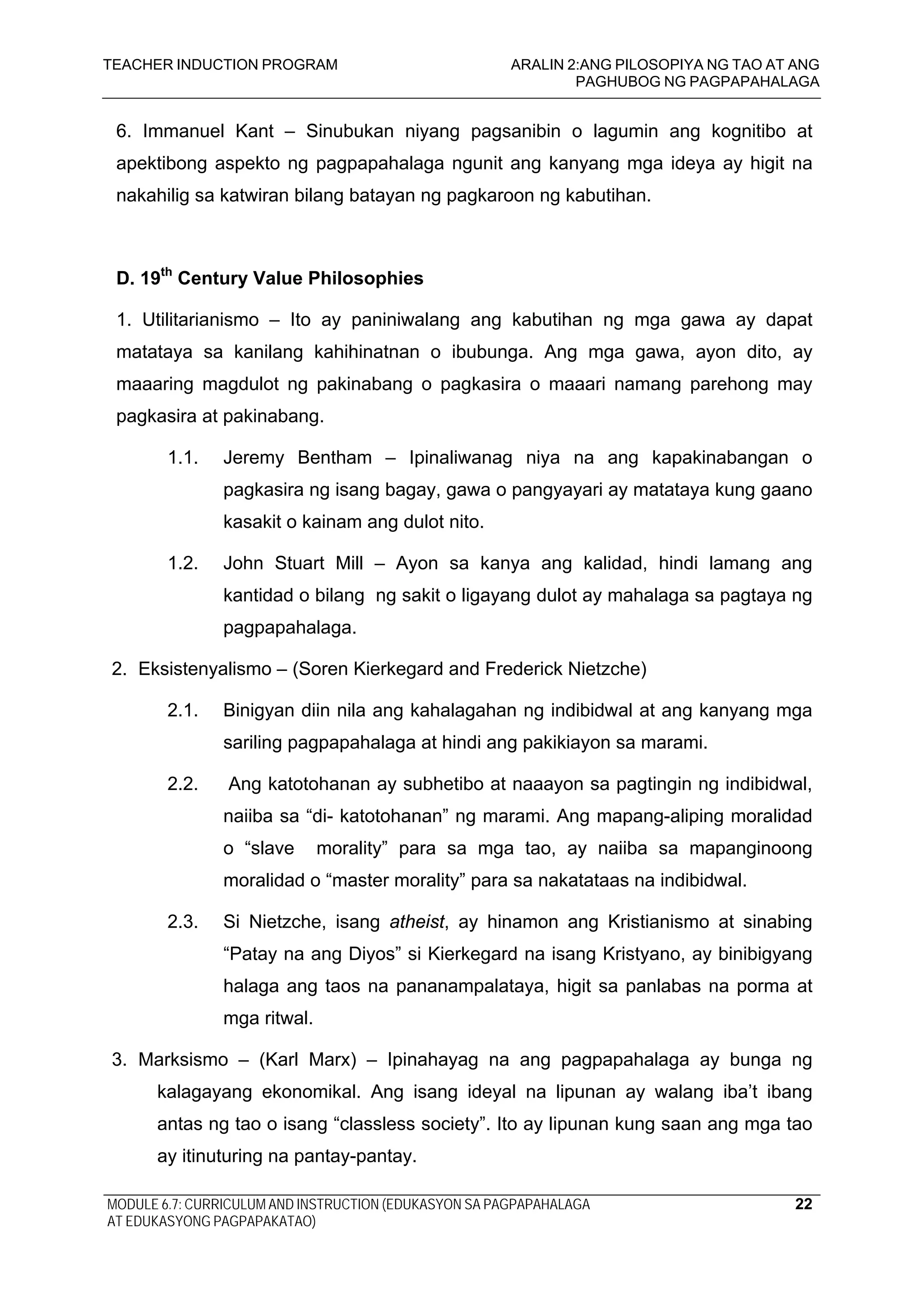 Module 6.7 edukasyon sa pagpapahalaga at pagpapakatao | PDF