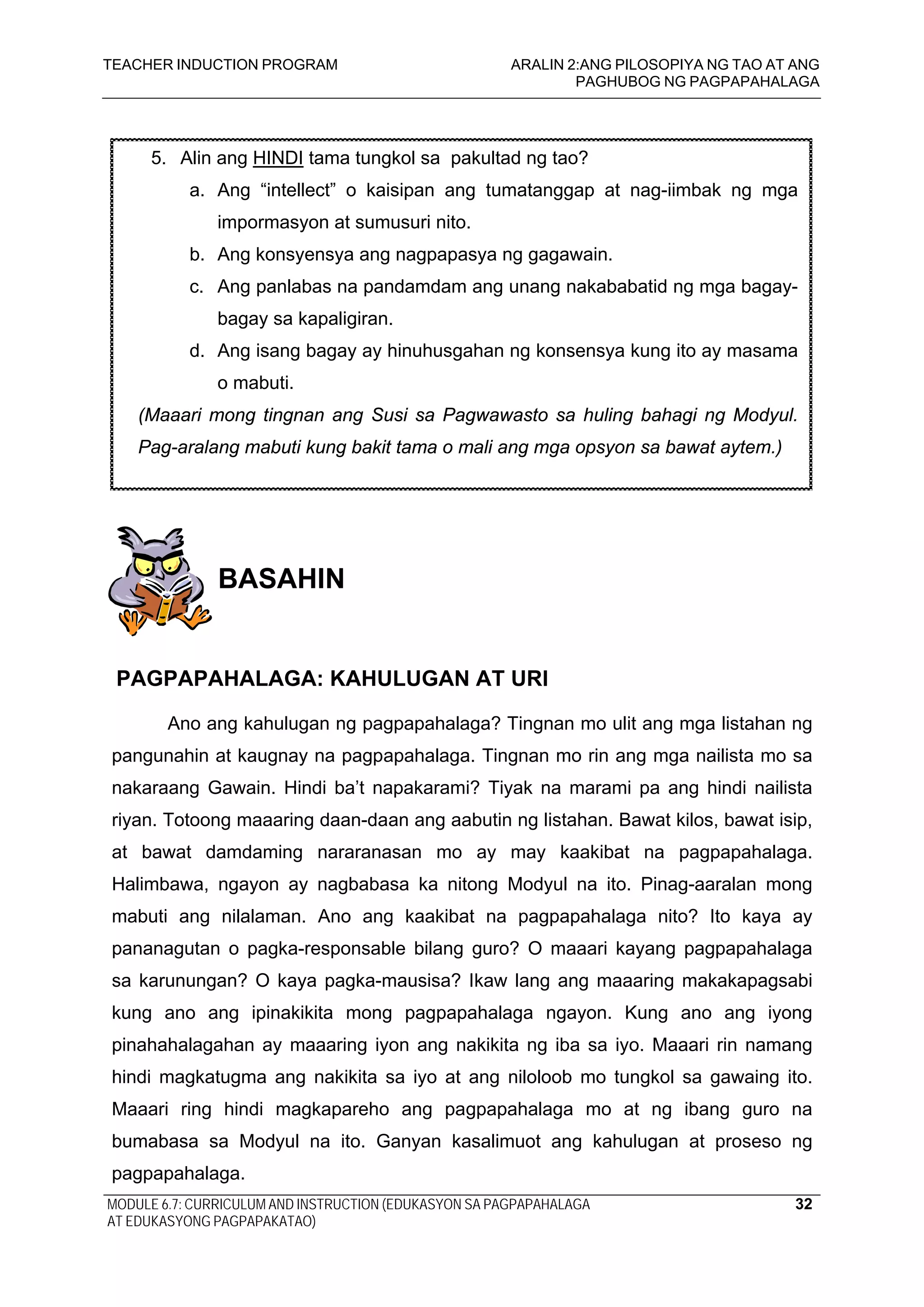 Module 6.7 edukasyon sa pagpapahalaga at pagpapakatao | PDF