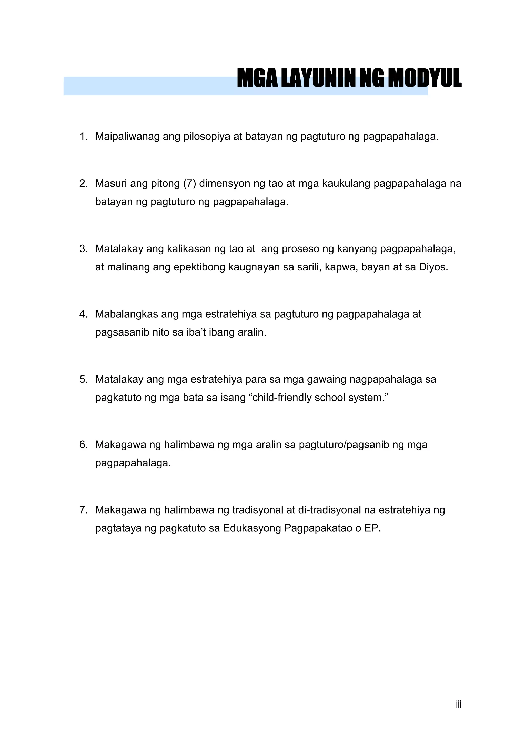 Module 6.7 edukasyon sa pagpapahalaga at pagpapakatao | PDF