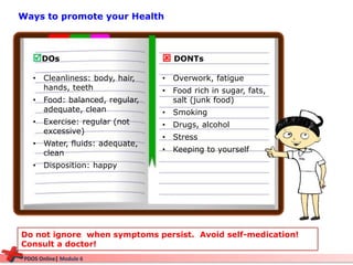 PDOS ONLINE | MODULE 6 | HEALTH, SAFETY AWARENESS, & CRISIS ...