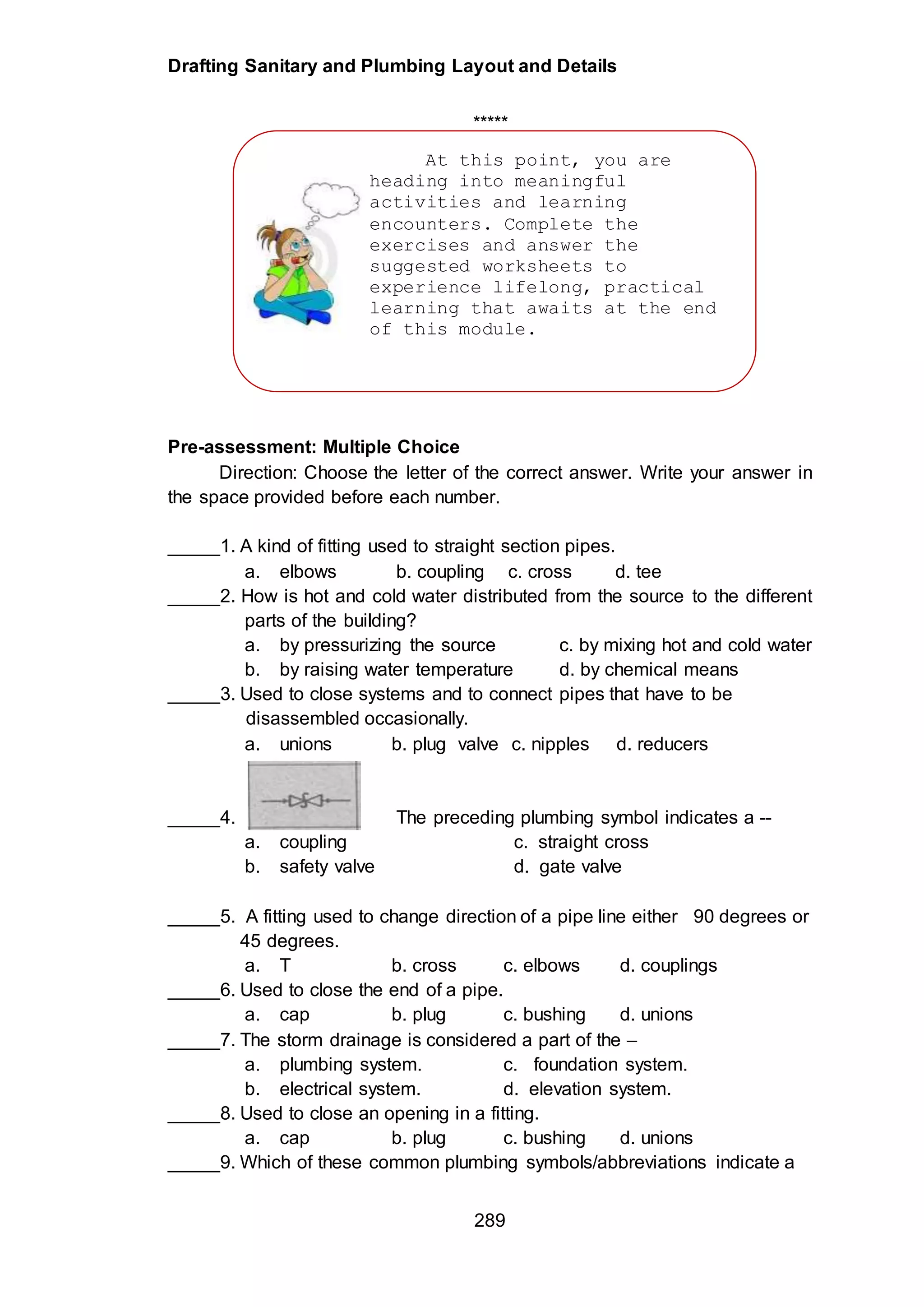 Module 6 module 4 draft sanitary and plumbing layout and details | DOCX