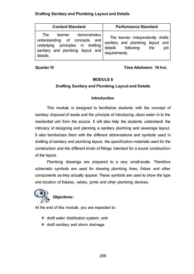 Module 6 module 4 draft sanitary and plumbing layout and details | PDF