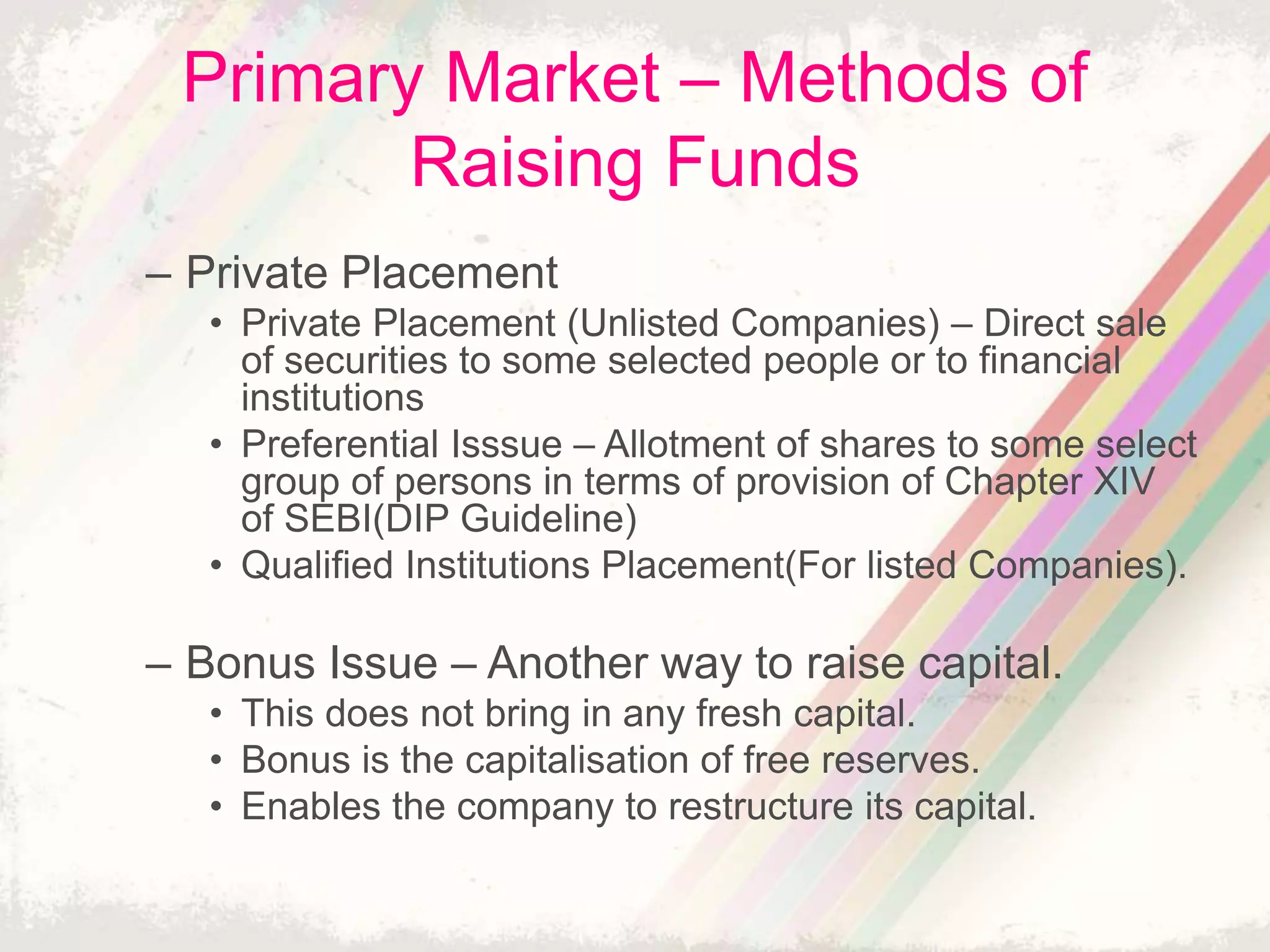 Primary Markets | PPTX