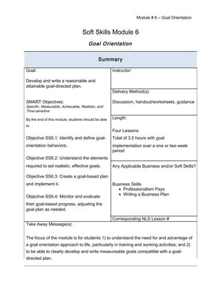 Module 6 goal orientation | DOC