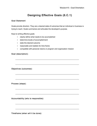 Module 6 goal orientation | DOC