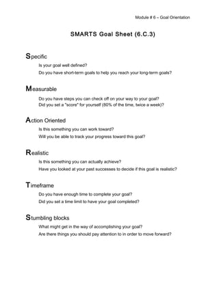 Module 6 goal orientation | DOC