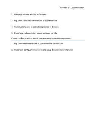 Module 6 goal orientation | DOC
