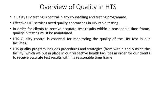 Module 6 HTS Quality Assurance.pptx bbbbbbbbbbb | PPT