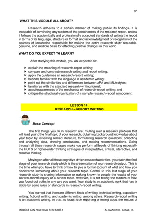 MODULE 6 IN PRactical research 1 for junior high | PDF