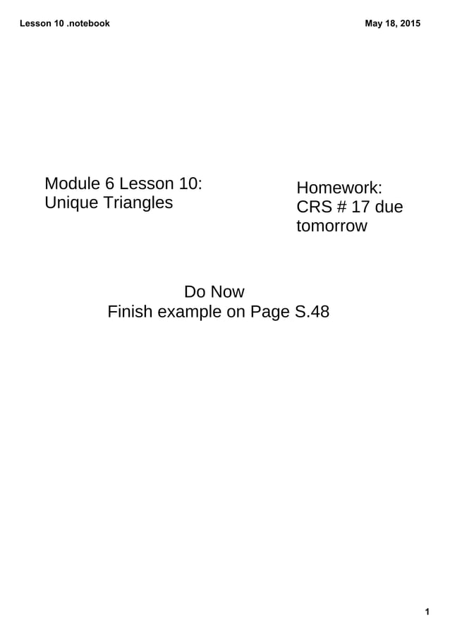 Module 6 lesson 10 | PDF