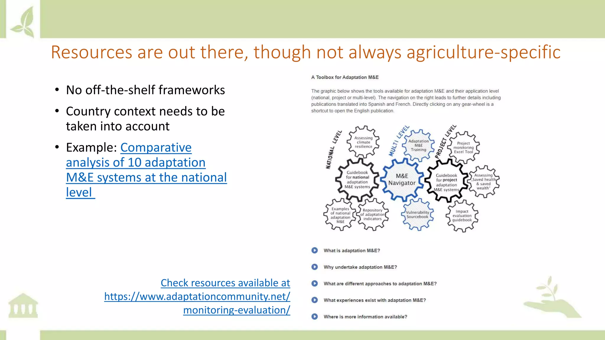Module 6: Measurement, Reporting and Verification (MRV) and adaptation ...