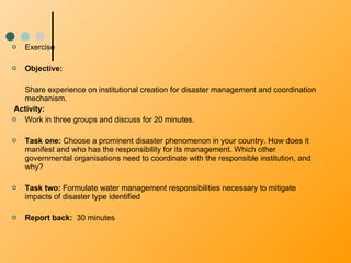 Policy and Insititutional Arrangement for Disaster Management | PPT