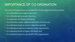 Co-ordination & Follet’s four principles of Co-ordination | PPTX