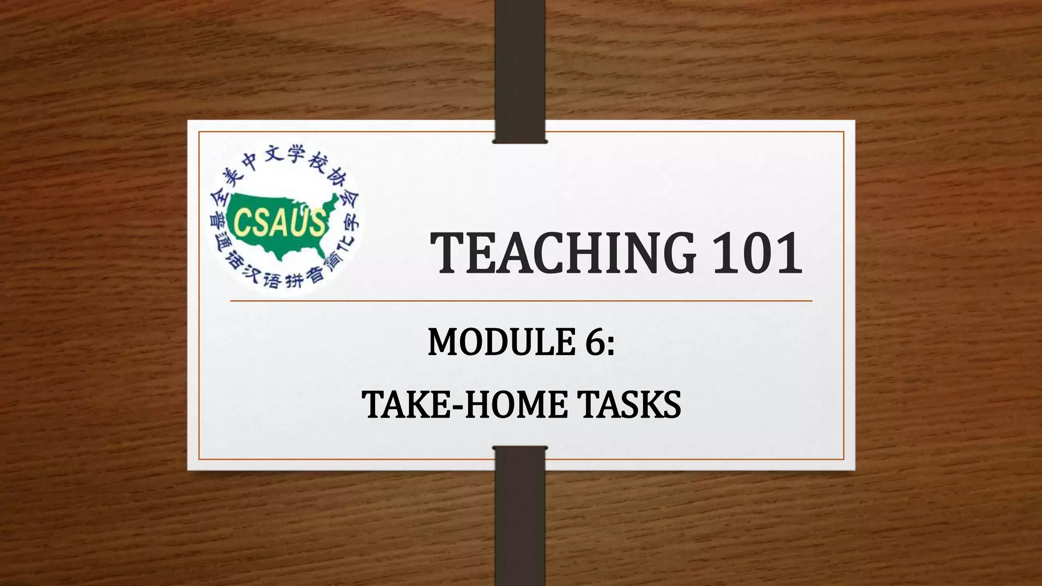 Module 6 Take Home Tasks | PPTX