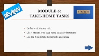 Module 6 Take Home Tasks | PPT