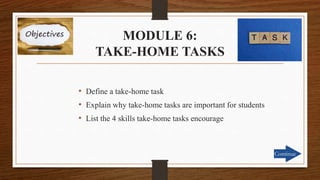 Module 6 Take Home Tasks HTML Embedded on Website.pptx